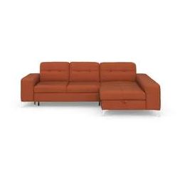 Sit & More Ecksofa SIT&MORE "Baviene L-Form" Sofas Gr. B/H/T: 286 cm x 92 cm x 176 cm, Luxus-Microfaser Paris, Recamiere rechts, mit Bettfunktion-mit Bettkasten, orange (terra) inklusive Sitztiefenverstellung und Federkern, wahlweise Bettfunktion