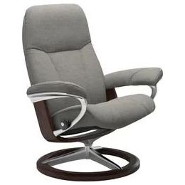 Relaxsessel stressless "Consul", grau (grau q2 faron), B:82cm H:102cm T:72cm, Leder BATICK: BATICK ist ein leicht korrigiertes, durchgefärbtes und genarbtes Möbelleder, bei dem die meisten Unebenheiten und Spuren in der Regel entfernt wurden., Leder PALOMA: PALOMA ist ein durchgefärbtes Semianilin-Möbelleder mit natürlicher Narbung., ROHLEDER Stoff Q2 FARON: Ein fester zuverlässiger Bouclu00e9 mit