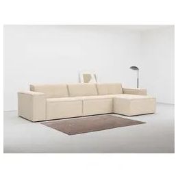 Ecksofa RAUM.ID "Norvid" Sofas Gr. B/H/T: 303cm x 75cm x 153cm, Struktur weich, Chaiselongue rechts, mit Kaltschaum, beige (natural) modular, wahlweise mit Kaltschaum, Komfortschaum oder Taschenfederkern