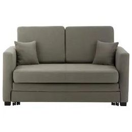 2-Sitzer Home Affaire "Mexico" Sofas Gr. B/H/T: 140 cm x 87 cm x 83 cm, Struktur, grau mit ausziehbarer Schlaffunktion