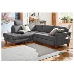 Ecksofa Home Affaire "Earl L-Form", grau (anthrazit), B:233cm H:80cm T:196cm, Luxus-Microfaser in Lederoptik (100% Polyester), Struktur fein (100% Polyester), Luxus-Microfaser ALTARA NUBUCK (100% Polyester), Sofas, wahlweise auch mit Bettfunktion oder Bettfunktion mit Bettkasten