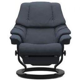 Relaxsessel stressless "Reno" Sessel Gr. Microfaser DINAMICA, PowerTM Leg & Back-Classic Base Schwarz-M, B/H/T: 79cm x 98cm x 78cm, blau (blue dinamica) elektrisch verstellbar, optional 2-motorisch, Größe M & L