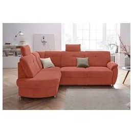 Sit & More Ecksofa SIT & MORE "Sonoma L-Form" Sofas Gr. B/H/T: 246 cm x 91 cm x 176 cm, Luxus-Microfaser, Ottomane links, ohne Bettfunktion, orange (terra) wahlweise mit Bettfunktion und Bettkasten