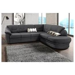 Sit & More Ecksofa SIT & MORE "Savoni L-Form" Sofas Gr. B/H/T: 267cm x 90cm x 206cm, Struktur, Ottomane rechts, ohne Bettfunktion, grau (dunkelgrau) wahlweise mit Bettfunktion