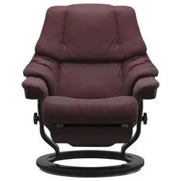 Relaxsessel stressless "Reno" Sessel Gr. Leder BATICK, PowerTM Leg & Back-Classic Base Schwarz-L, B/H/T: 88cm x 98cm x 77cm, rot (bordeaux batick) elektrisch verstellbar, optional 2-motorisch, Größe M & L