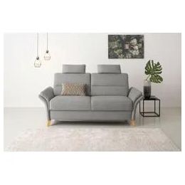 3-Sitzer Home Affaire "Westerland" Sofas Gr. B/H/T: 186cm x 90cm x 89cm, Chenille-Optik, ohne Armlehnfunktion, grau (hellgrau) Federkern-Polsterung. wahlweise mit Armlehnfunktion