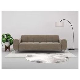 3-Sitzer LEONIQUE "Ondria" Sofas Gr. B/H/T: 238cm x 80cm x 95cm, Struktur weich, grau (taupe) Sofa mit exzellentem Sitzkomfort und modernem Design