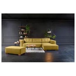 Ecksofa Tom Tailor HOME "HEAVEN CHIC XL" Sofas Gr. B/H/T: 302cm x 85cm x 221cm, Struktur fein TBO, Recamiere rechts, mit Bettfunktion-mit Bettkasten, gelb (mustard tbo 5) aus der COLORS COLLECTION, wahlweise mit Bettfunktion & Bettkasten