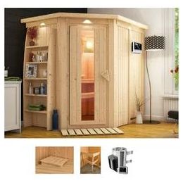 Karibu Sauna "Cellin" Saunen 3,6-kW-Plug & Play Ofen mit ext. Steuerung Gr. Saunaofen, externe Steuerung, 3,6 kW, beige (naturbelassen)