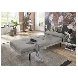 Chaiselongue ATLANTIC HOME COLLECTION "Bergen", grau, B:85cm H:37cm T:200cm, Sofas, Tagesliege im Japanischen Stil, inklusive arretierbarer Nackenrolle