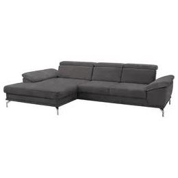 Sit & More Ecksofa SIT&MORE "Scorpio L-Form" Sofas Gr. B/H/T: 311 cm x 85 cm x 181 cm, Luxus-Microfaser, mega-Recamiere links, mit Sitztiefenverstellung, grau (anthrazit) inklusive Sitztiefenverstellung, wahlweise mit Kopfverstellung