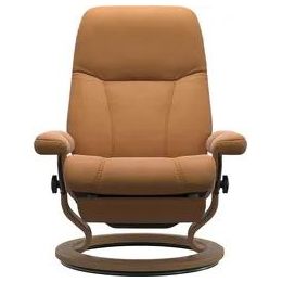 Relaxsessel stressless "Consul" Sessel Gr. Leder BATICK, PowerTM Leg & Back-Classic Base Eiche-L, Relaxfunktion-Drehfunktion-Integrierte Fußstütze-PlusTMSystem, B/H/T: 85cm x 100cm x 77cm, braun (new caramel) elektrisch verstellbar, optional 2-motorisch, Größe M & L