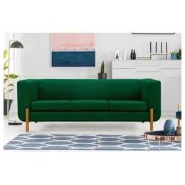 3-Sitzer Inosign "Gaut" Sofas Gr. B/H/T: 220cm x 76cm x 88cm, Samtoptik, grün 3-Sitzer