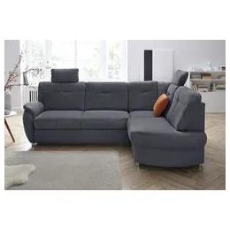 Sit & More Ecksofa SIT & MORE "Sonoma L-Form" Sofas Gr. B/H/T: 246 cm x 91 cm x 176 cm, Luxus-Microfaser ALTARA NUBUCK, Ottomane rechts, mit Bettfunktion, grau (dunkelgrau) wahlweise mit Bettfunktion und Bettkasten