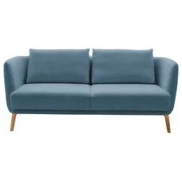 Schöner Wohnen 2,5-Sitzer SCHÖNER WOHNEN-KOLLEKTION "Pearl - 5 Jahre Hersteller-Garantie, auch in Bouclé" Sofas Gr. B/H/T: 190cm x 71cm x 91cm, Velours, blau (blaugrau) Maße (BHT): 1907191 cm, Füße Massivholz