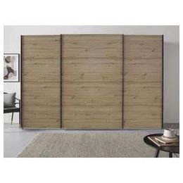 Schwebetürenschrank Rauch "Kleiderschrank Schrank Garderobe TOPSELLER OTELI inkl. Inneneinteilung" Schränke Gr. B/H/T: 315 cm x 210 cm x 62 cm, braun (eiche artisan) mit 3 Innenschubladen sowie zusätzlichen Einlegeböden MADE IN GERMANY