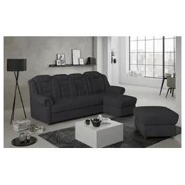 Ecksofa Home Affaire "Boston L-Form" Sofas Gr. B/H/T: 262 cm x 102 cm x 165 cm, Chenille, Recamiere rechts, Ohne Bettfunktion-ohne Bettkasten, schwarz (black) Gemütliches Ecksofa mit hoher Rückenlehne in klassischem Design