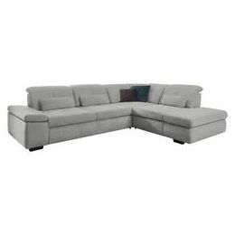 Ecksofa DIE PLANBAR "MP-IN16012 L-Form" Sofas Gr. B/H/T: 312cm x 85cm x 260cm, Chenille, Armlehne links, Sitztiefenverstellung, weiß (silber) optional mit weiteren Funktionen, Federkern-Polsterung