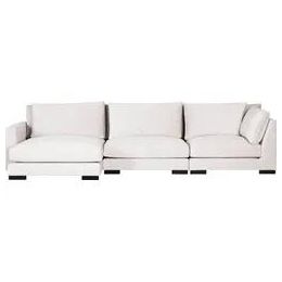 Ecksofa LeGer Home by Lena Gercke "Tvinna L-Form" Sofas Gr. B/H/T: 306cm x 76cm x 151cm, Samtoptik, Recamiere links, beige (creme) Modulsofa, bestehend aus Eckteil, Recamiere und Mittelteil