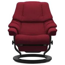 Relaxsessel stressless "Reno" Sessel Gr. ROHLEDER Stoff Q2 FARON, PowerTM Leg & Back-Classic Base Schwarz, B/H/T: 88cm x 98cm x 77cm, rot (red q2 faron) elektrisch verstellbar, optional 2-motorisch, Größe M & L