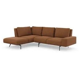 Ecksofa Machalke "L-Form" Sofas Gr. B/H/T: 290 cm x 90 cm x 100 cm, Leder RUSTICO, Ottomane links, braun (sand rustico) mit hoher Bodenfreiheit