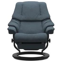 Relaxsessel stressless "Reno" Sessel Gr. ROHLEDER Stoff Q2 FARON, PowerTM Leg & Back-Classic Base Schwarz, B/H/T: 88cm x 98cm x 77cm, blau (petrol q2 faron) elektrisch verstellbar, optional 2-motorisch, Größe M & L