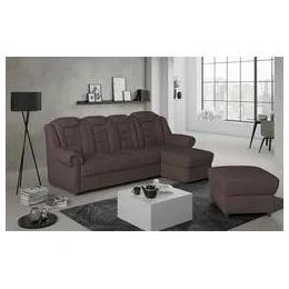 Ecksofa Home Affaire "Boston L-Form" Sofas Gr. B/H/T: 262 cm x 102 cm x 165 cm, Chenille, Recamiere rechts, Ohne Bettfunktion-ohne Bettkasten, schwarz (charcoal) Gemütliches Ecksofa mit hoher Rückenlehne in klassischem Design