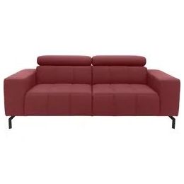 2-Sitzer DOMO collection "Cunelli" Sofas Gr. B/H/T: 208cm x 79cm x 104cm, Echtleder, Mit Kopfteilverstellung, rot wahlweise inklusive 6-fach verstellbarer Kopfteilverstellung