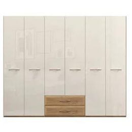 Kleiderschrank Home Affaire "Gala", beige (beige, pacific walnut), B:272cm H:224cm T:56cm, Spanplatte, MDF, Schränke, UV lackiert, kratzfest, hochglänzend, Soft-Close Funktion