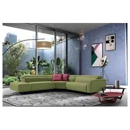 Ecksofa Egoitaliano, grün (kiwi), B:314cm H:96cm T:284cm, Sofas, mit Relaxfunktion und verstellbaren Kopfteilelementen