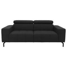 2-Sitzer DOMO collection "Cunelli" Sofas Gr. B/H/T: 208cm x 79cm x 104cm, Luxus-Kunstleder, Ohne Kopfteilverstellung, schwarz wahlweise inklusive 6-fach verstellbarer Kopfteilverstellung