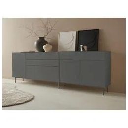 Sideboard LeGer Home by Lena Gercke "Essentials" Sideboards Gr. B/H/T: 279cm x 90cm x 42cm, 4 St., grau (anthrazit) Breite: 279cm, MDF lackiert, Push-to-open-Funktion