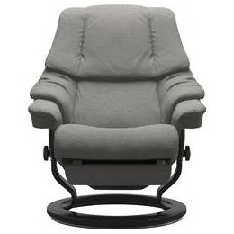 Relaxsessel stressless "Reno" Sessel Gr. ROHLEDER Stoff Q2 FARON, PowerTM Leg & Back-Classic Base Schwarz, B/H/T: 79cm x 98cm x 78cm, grau (grey q2 faron) elektrisch verstellbar, optional 2-motorisch, Größe M & L