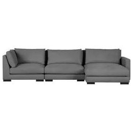 Ecksofa LeGer Home by Lena Gercke "Tvinna L-Form" Sofas Gr. B/H/T: 306cm x 76cm x 151cm, Struktur weich, Recamiere rechts, grau (hellgrau) Modulsofa, bestehend aus Eckteil, Recamiere und Mittelteil