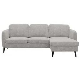 Ecksofa Inosign "Ikano" Sofas Gr. B/H/T: 225cm x 80cm x 143cm, Flachgewebe, Recamiere rechts, grau (hellgrau) Massivholz Konstruktion, Wellenunterfederung im Sitz