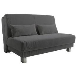 Schlafsofa Inosign "Gina" Sofas Gr. B/H/T: 140cm x 86cm x 195cm, Cord, grau (anthrazit) mit einem Handgriff vom Sofa zum Bett