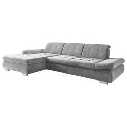 Ecksofa DIE PLANBAR "MP-IN17004 L-Form" Sofas Gr. B/H/T: 331cm x 84cm x 124cm, Chenille, Ottomane links, Kopfteilverstellung-Sitztiefenverstellung, weiß (silber) wahlweise mit Funktion, Federkern