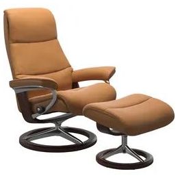 Relaxsessel stressless "View" Sessel Gr. Material Bezug, Cross Base Braun, Ausführung / Funktion, Maße B/H/T, braun (new caramel) mit Signature Base, Größe S,Gestell Braun