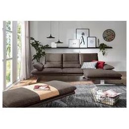 Ecksofa W.Schillig "broadway, Designsofa mit tollem Sitzkomfort, L-Form", braun (tobacco s22), B:291cm H:94cm T:164cm, Flachgewebe S22 (100% Polyester), Sofas, Sitztiefenverstellung, Kopfteil- & Seitenteilverstellung, Breite 291cm