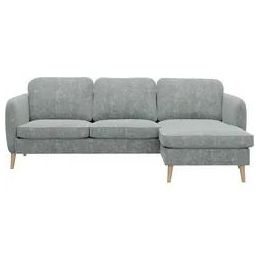 Ecksofa Inosign "Ikano" Sofas Gr. B/H/T: 225cm x 80cm x 143cm, Flachgewebe, Recamiere rechts, grau Massivholz Konstruktion, Wellenunterfederung im Sitz