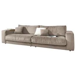 Big-Sofa 3C Candy "Enisa II" Sofas Gr. B/H/T: 290 cm x 86 cm x 127 cm, Struktur, grau (taupe) incl. 1 Flatterkissen, Wahlweise mit Flecken-Schutz-Bezug Easy care