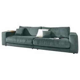 Big-Sofa 3C Candy "Enisa II" Sofas Gr. B/H/T: 290 cm x 86 cm x 127 cm, Flachgewebe, blau (petrol) incl. 1 Flatterkissen, Wahlweise mit Flecken-Schutz-Bezug Easy care