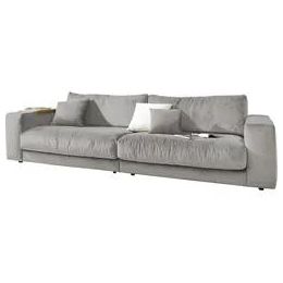 Big-Sofa 3C Candy "Enisa II" Sofas Gr. B/H/T: 290 cm x 86 cm x 127 cm, Struktur, grau (light, grey) incl. 1 Flatterkissen, Wahlweise mit Flecken-Schutz-Bezug Easy care