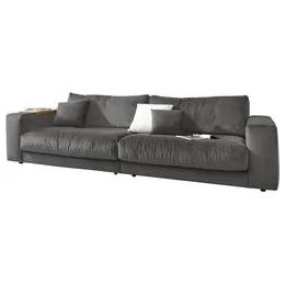 Big-Sofa 3C Candy "Enisa II" Sofas Gr. B/H/T: 290 cm x 86 cm x 127 cm, Struktur, grau (grey) incl. 1 Flatterkissen, Wahlweise mit Flecken-Schutz-Bezug Easy care