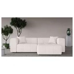 Ecksofa Home Affaire "ERIZ auch in Bouclé L-Form" Sofas Gr. B/H/T: 278cm x 70cm x 176cm, Bouclé, Ottomane rechts, beige (creme) moderne Steppung, incl. 2 Zierkissen, BTH: 27817670 cm