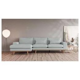 Ecksofa Home Affaire "Torino B/T/H: 282/151/81 cm" Sofas Gr. B/H/T: 282cm x 81cm x 151cm, Chenille, Recamiere links, grau L-Form, edler Holzrahmen, incl. Zierkissen, auch in Bouclé