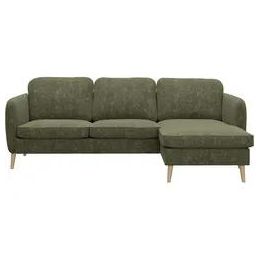 Ecksofa Inosign "Ikano" Sofas Gr. B/H/T: 225cm x 80cm x 143cm, Flachgewebe, Recamiere rechts, grün Massivholz Konstruktion, Wellenunterfederung im Sitz