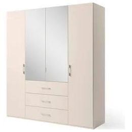 Drehtürenschrank "Henderson", beige (champagner), B:201cm H:223cm T:60cm, Holzwerkstoff, SET ONE BY Musterring, Schränke, mit Spiegel und 3 Schubladen, inkl. Fachböden und Kleiderstangen