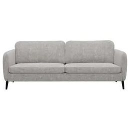 3-Sitzer Inosign "Ikano" Sofas Gr. B/H/T: 215cm x 80cm x 86cm, Flachgewebe, grau (hellgrau) Massivholz Konstruktion, Wellenunterfederung im Sitz