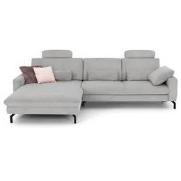 Ecksofa DIE PLANBAR "MP-IN20110 L-Form" Sofas Gr. B/H/T: 302cm x 87cm x 178cm, Cord, Ottomane links, Sitztiefenverstellung-Kopfstützen, grau optional mit Funktionen erhältlich, Federkern-Polsterung